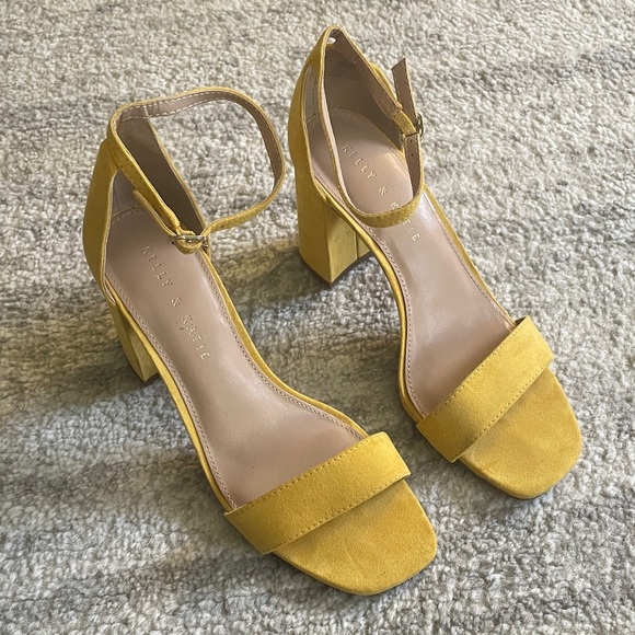 Kelly & Katie | Shoes | Kelly Katie Mustard Block Heel Sandals | Poshmark